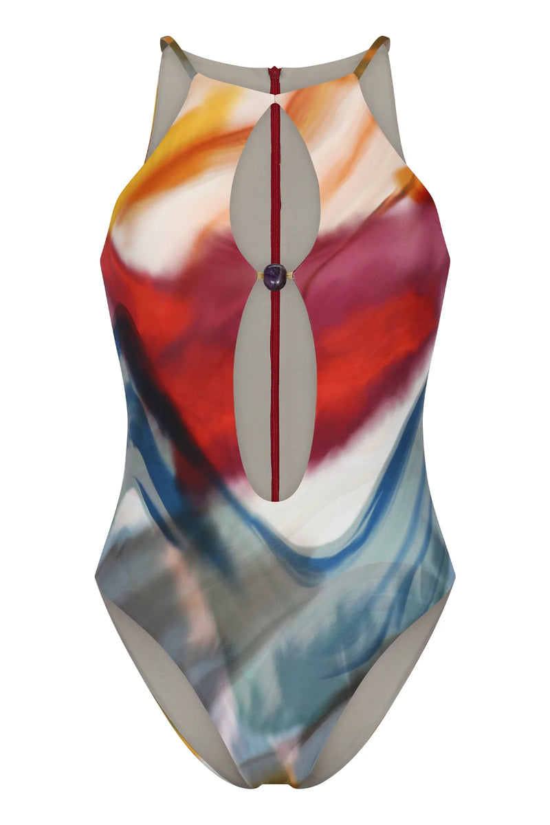 Bosque One Piece Print rojo – Nelblu Swimwear